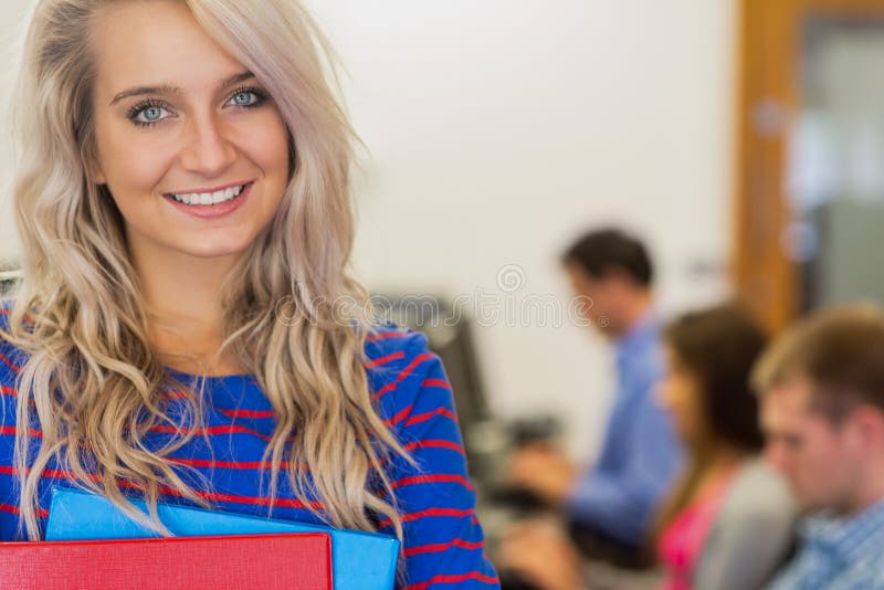 Teacher with Students in the Computer Room Stock Image - Image of ...