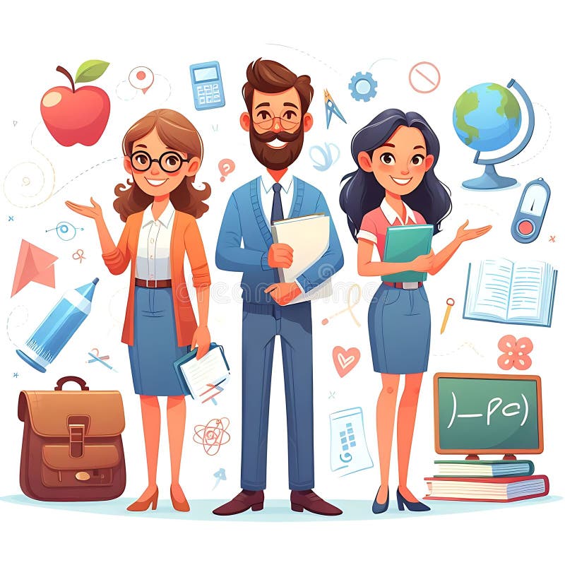 Teacher with Students Concept Illustration, Image is Generated with the ...