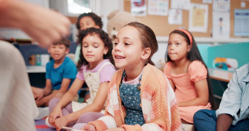 Teacher, Students and Giving Paper in Classroom, School and Support ...