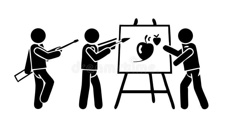 Teacher and Students Learning Icon, Classroom Education Scene, Vector ...