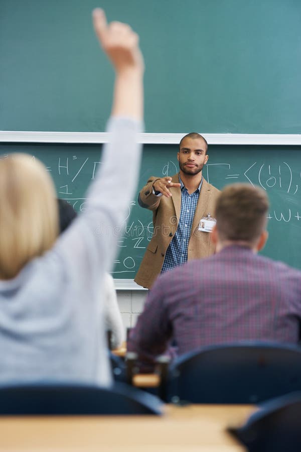 Teacher, Students and Question in Lecture Hall, University and ...