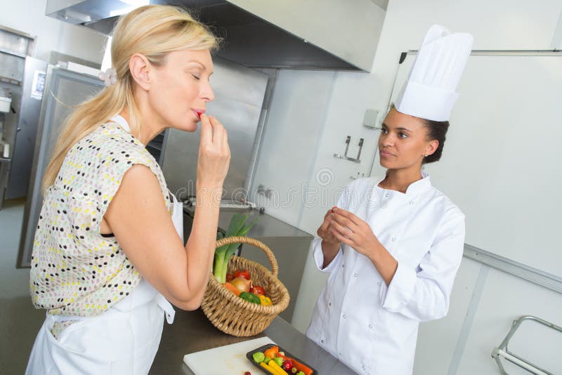 Teacher Tasting Fresh Produce Stock Image - Image of formation ...