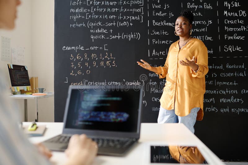 Teacher Teaching it Lesson at Class Stock Photo - Image of technology, code: 283624388