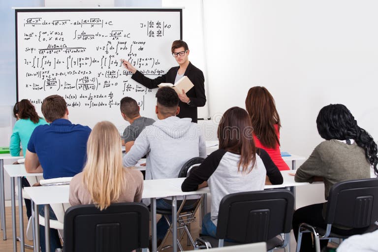 Teacher Teaching Math Formulas To College Students Stock Image - Image ...