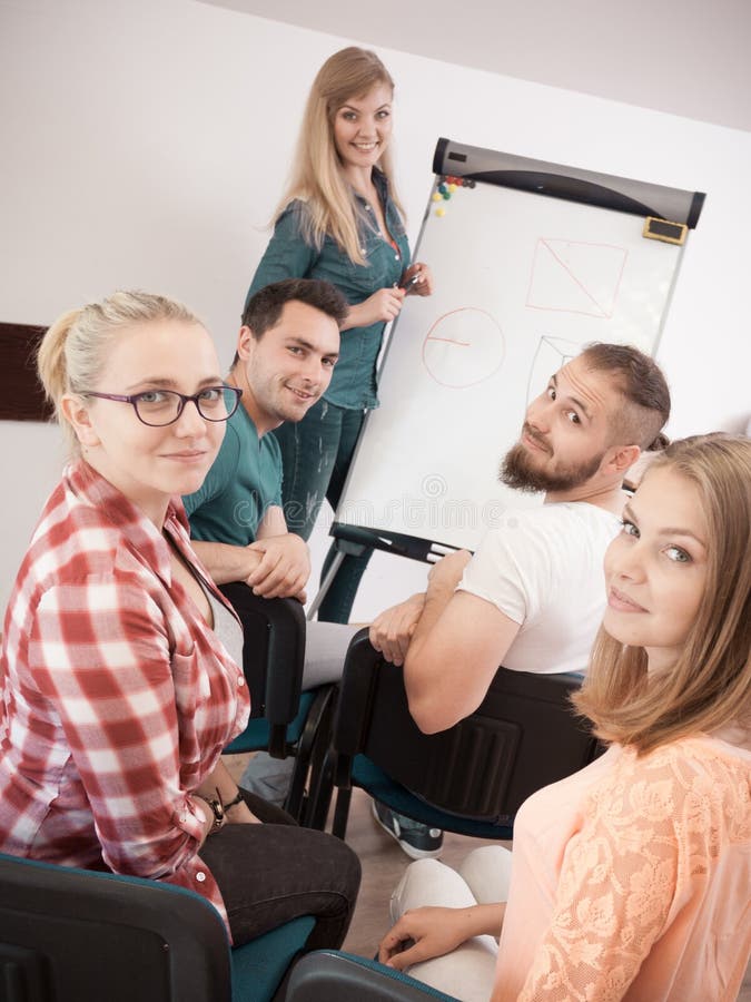 Teacher Teaching Mathematics To College Students Stock Photo - Image of ...