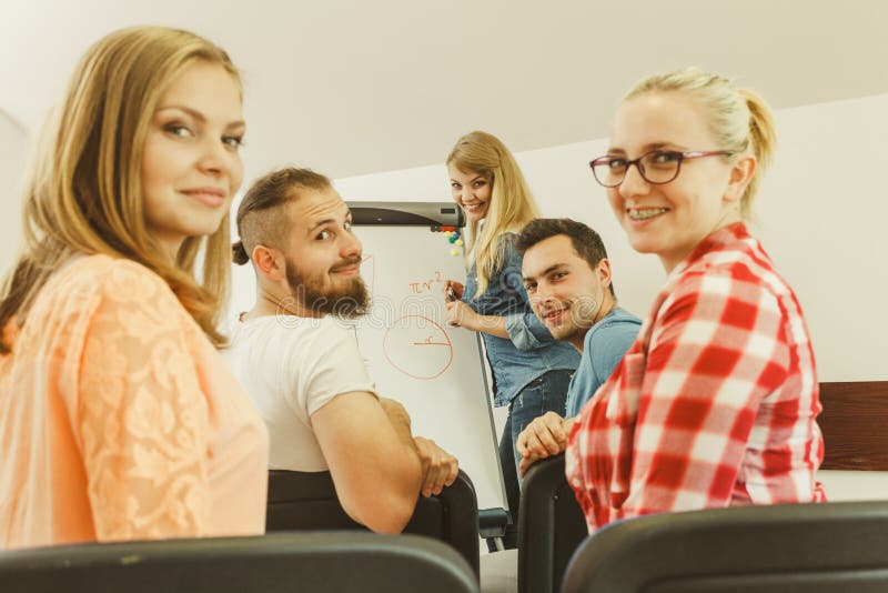 Teacher Teaching Mathematics To College Students Stock Photo - Image of ...