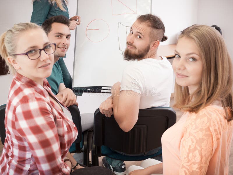 Teacher Teaching Mathematics To College Students Stock Photo - Image of ...