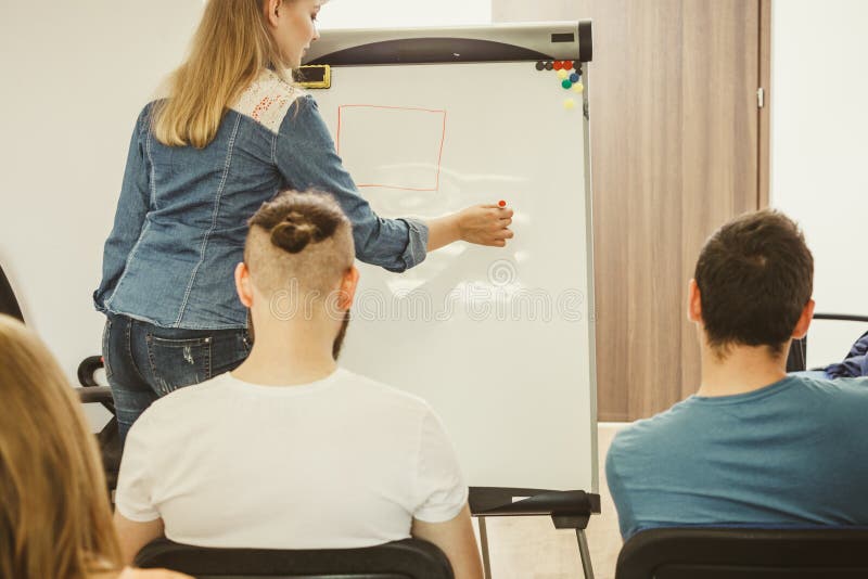 Teacher Teaching Mathematics To College Students Stock Photo - Image of ...