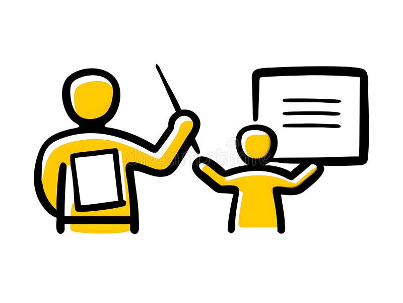 Teacher Teaching Student with Presentation and Pointer in Class Stock ...