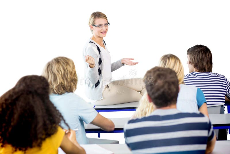 Teacher Teaching Students in Class Stock Photo - Image of teacher ...