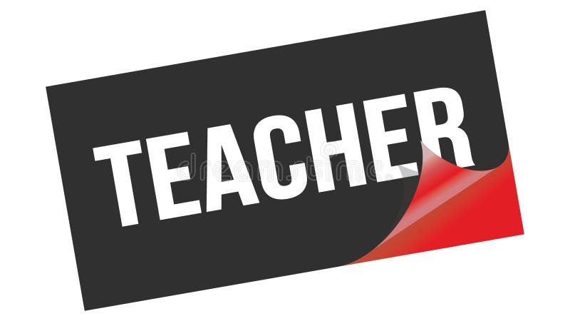 TEACHER Text on Black Red Sticker Stamp Stock Illustration ...