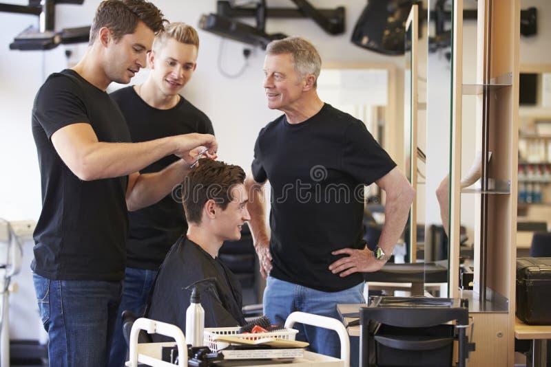 Teacher Training Mature Students in Hairdressing Stock Image - Image of ...