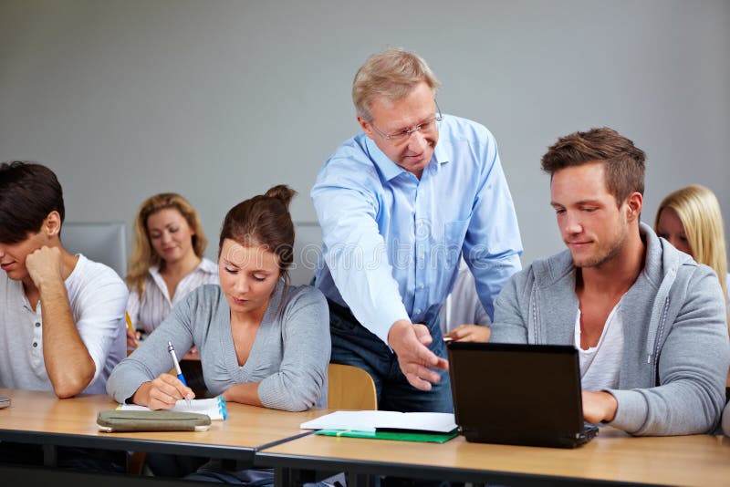 Teacher in university stock image. Image of student, computer - 21284177