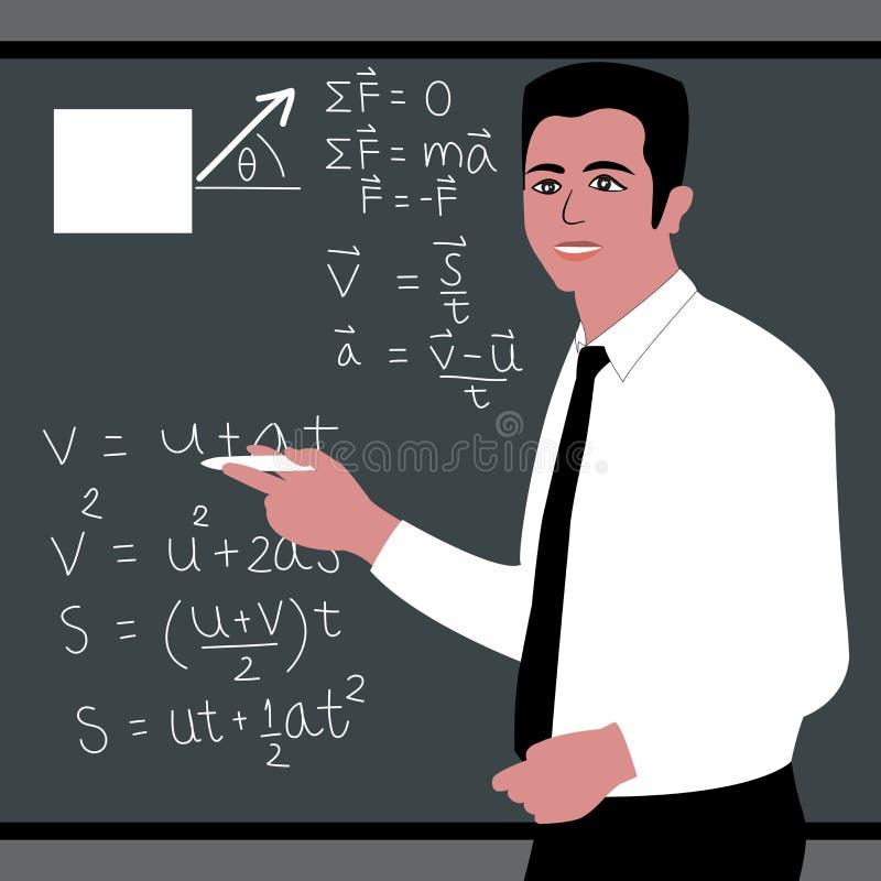 The Teacher of University Standing in Front of a Blackboard with ...