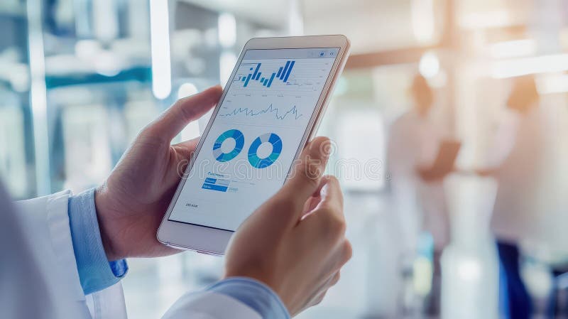 Teacher Using Advanced App for Data Tracking and Analysis in ...