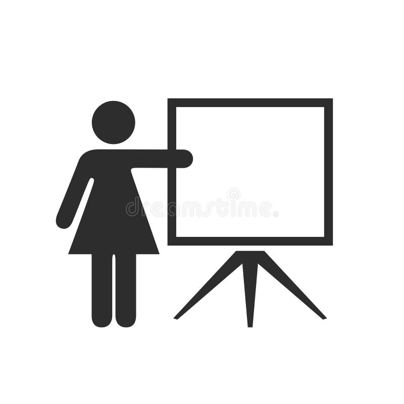 Teacher vector icon stock vector. Illustration of demonstration - 91620782