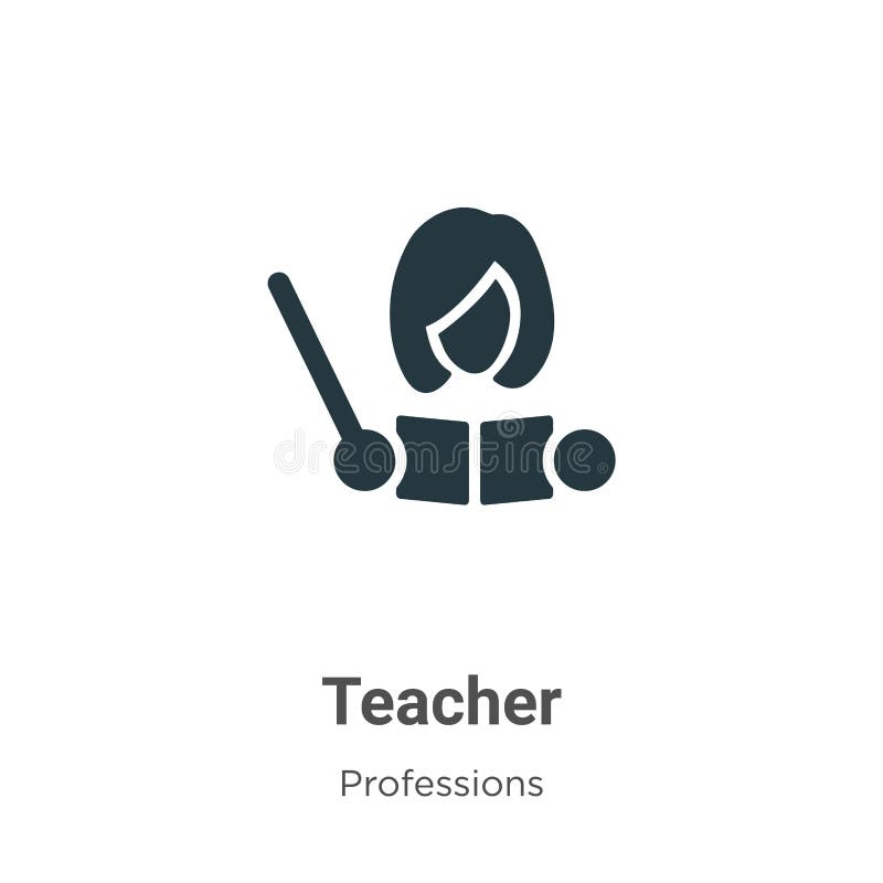 Teacher Vector Icon on White Background. Flat Vector Teacher Icon ...