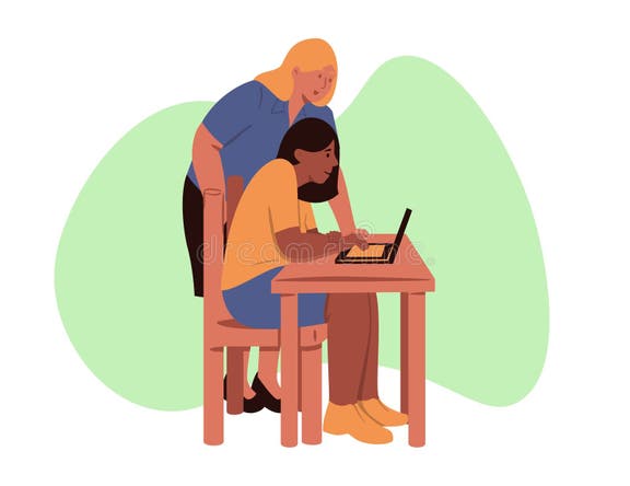 Teacher Watching Student, Student and Teacher Interaction in Class ...