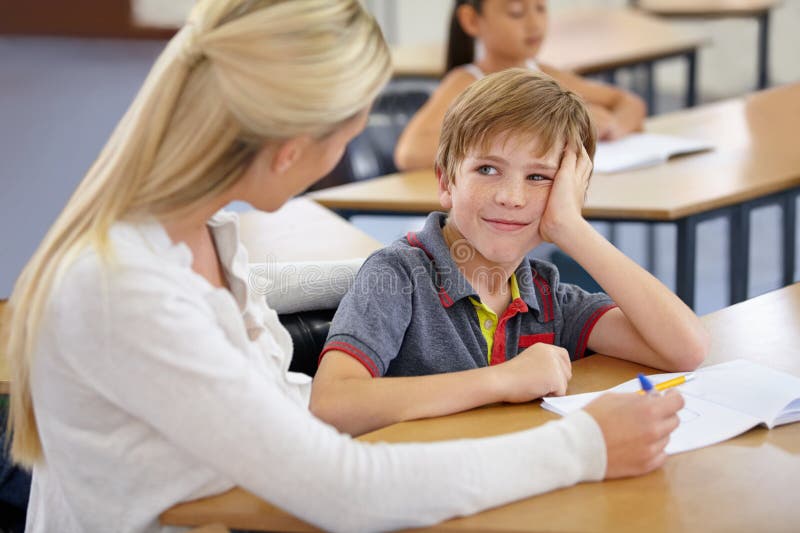 Teacher, Kid or Writing in Classroom for Learning, Education and ...