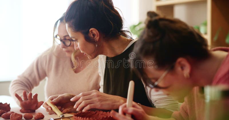 Teacher, Women and Pottery Class for Learning Art, Handmade Craft and ...
