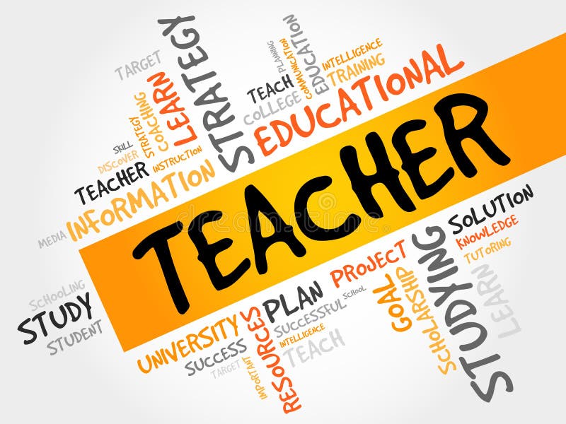 Teacher Word Hand Drawn Calligraphy. Vector Illustration. Stock Vector ...