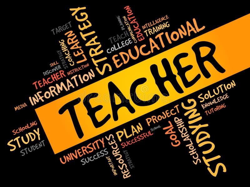 TEACHER word cloud stock illustration. Illustration of practice - 200412137