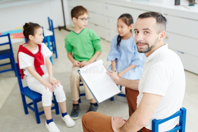 Teacher at work stock photo. Image of elementary, child - 108206876