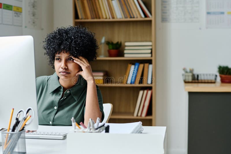 Teacher Working on Computer at Class Stock Image - Image of learn ...