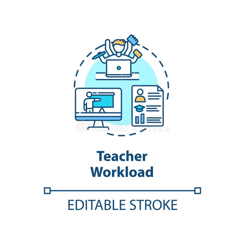 Teacher Workload Concept Icon Stock Vector - Illustration of idea ...