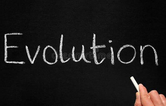 A Teacher Writing Evolution. Stock Photo - Image of text, evolution ...