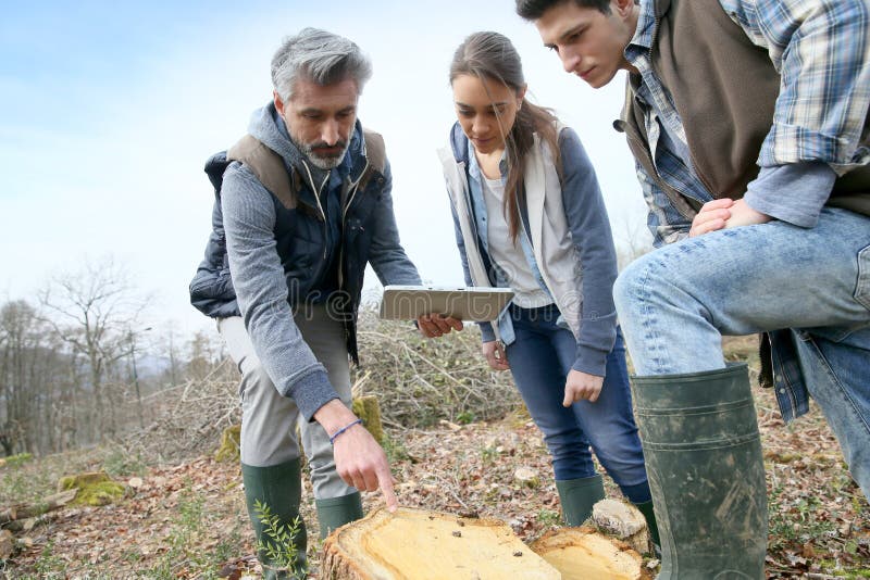 Teacher with Young Students in Environment Sciences Stock Photo - Image ...