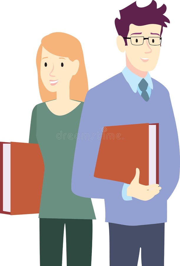Teachers with Class Diaries Stock Illustration - Illustration of board ...