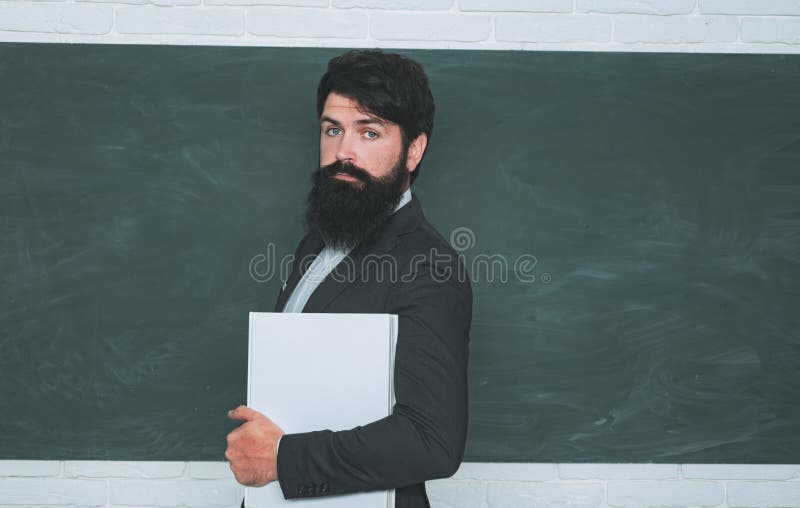 Teachers Day - Knowledge and Educational School Concept. Bearded ...