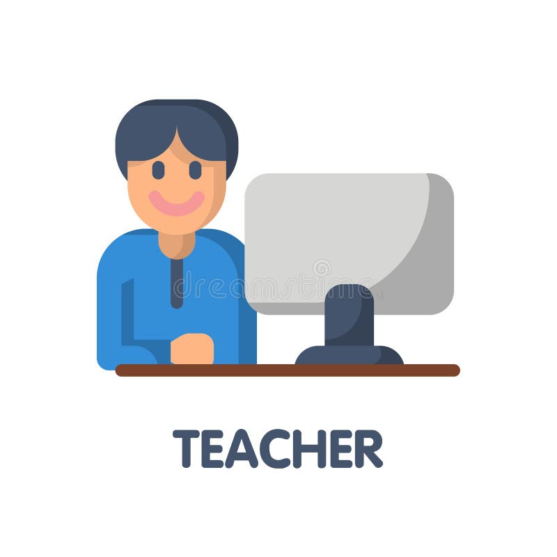 Teachers Flat Icon Style Design Illustration on White Background Stock ...