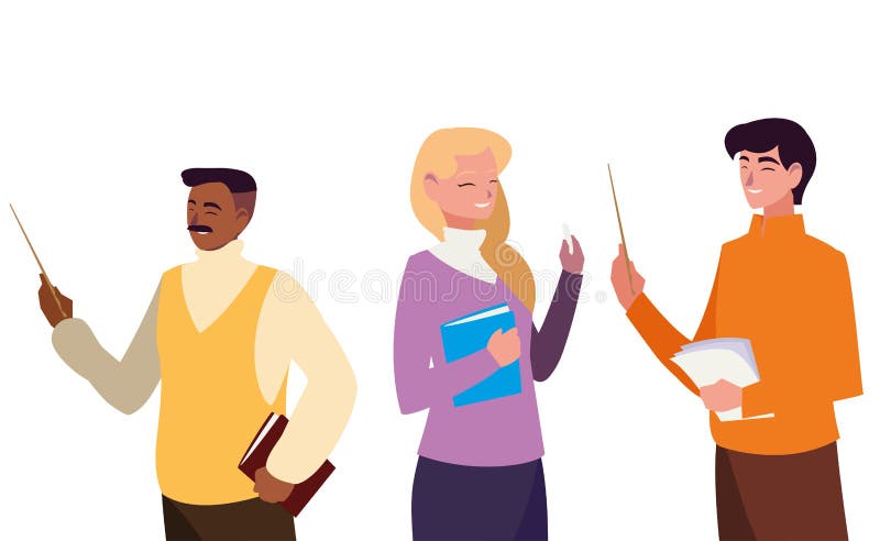 Teachers Group Avatars Characters Stock Illustration - Illustration of ...