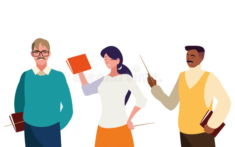 Teachers Group Avatars Characters Stock Illustration - Illustration of ...