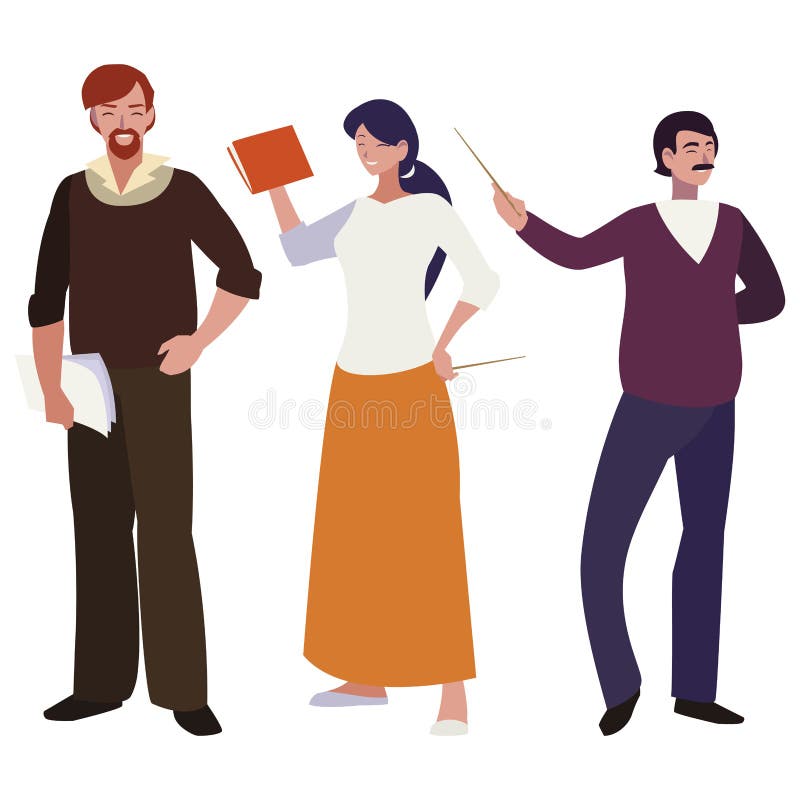 Teachers Group Avatars Characters Stock Illustration - Illustration of ...