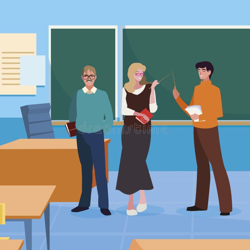 Teachers Group in the Classroom Characters Stock Illustration ...