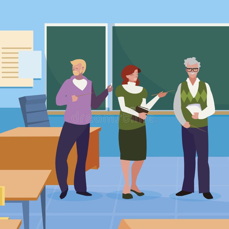 Teachers Group in the Classroom Characters Stock Illustration ...