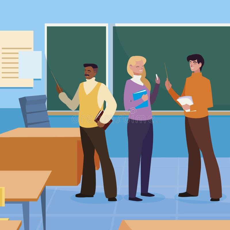 Teachers Group in the Classroom Characters Stock Illustration ...