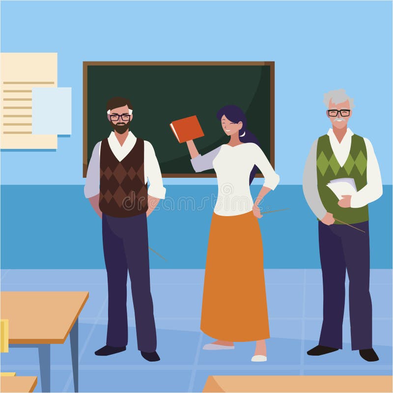 Teachers Group in the Classroom Characters Stock Illustration ...