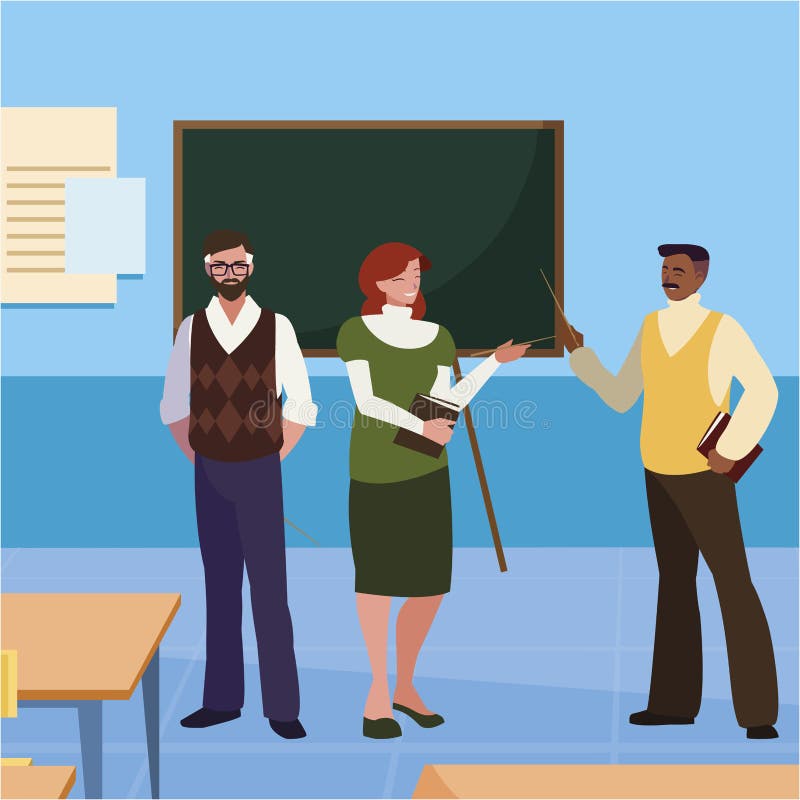 Teachers Group in the Classroom Characters Stock Illustration ...