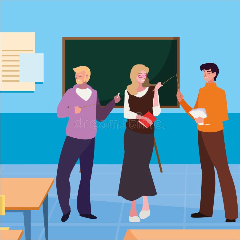 Teachers Group in the Classroom Characters Stock Illustration ...