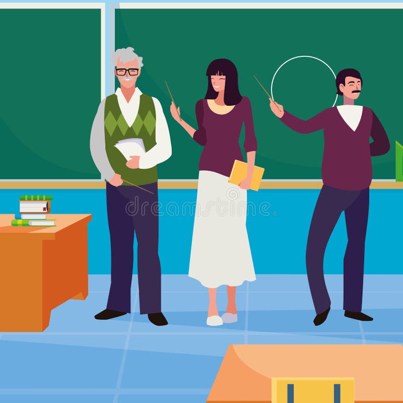 Teachers Group in the Classroom Characters Stock Illustration ...