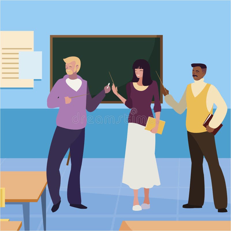 Teachers Group in the Classroom Characters Stock Illustration ...