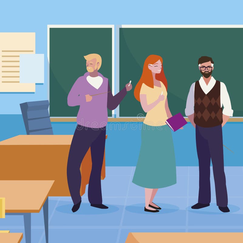 Teachers Group in the Classroom Characters Stock Illustration ...