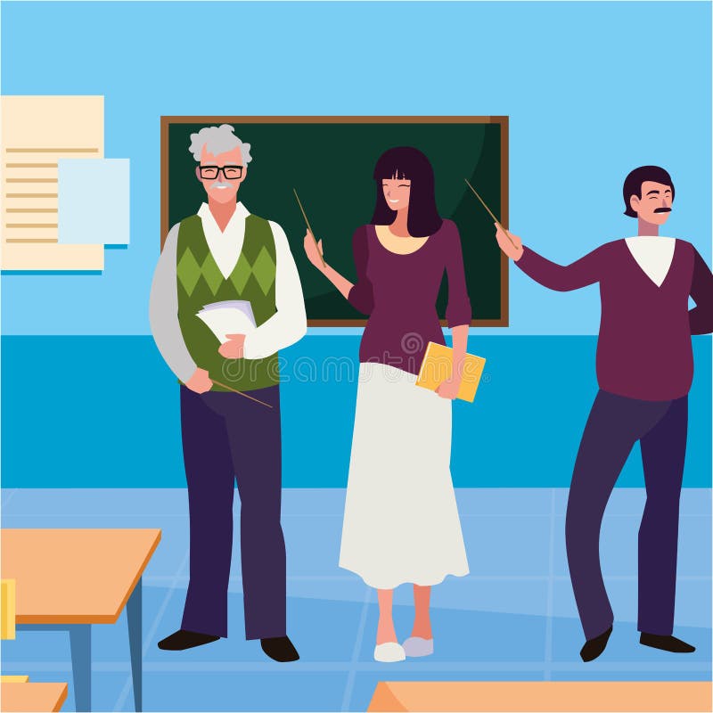 Teachers Group in the Classroom Characters Stock Illustration ...