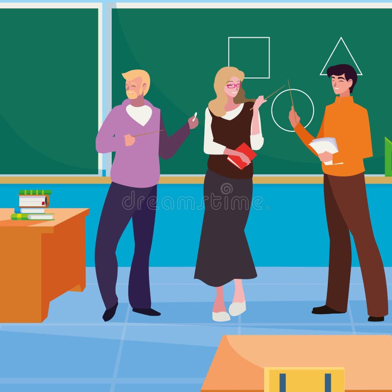 Teachers Group in the Classroom Characters Stock Illustration ...