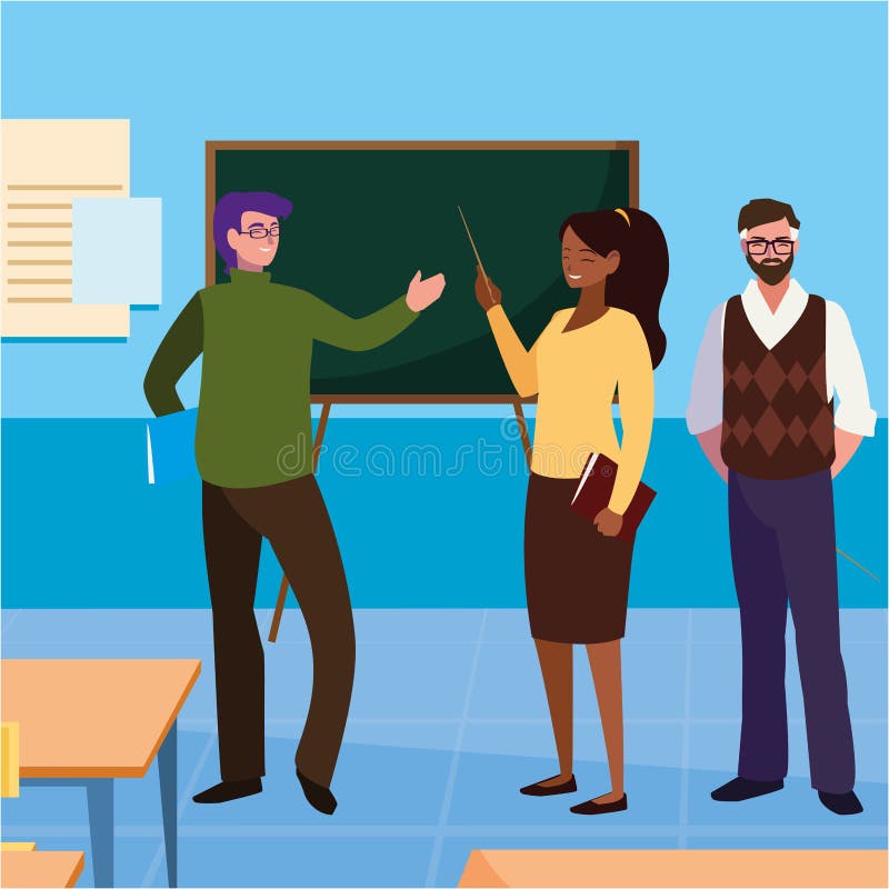 Teachers Group in the Classroom Characters Stock Illustration ...