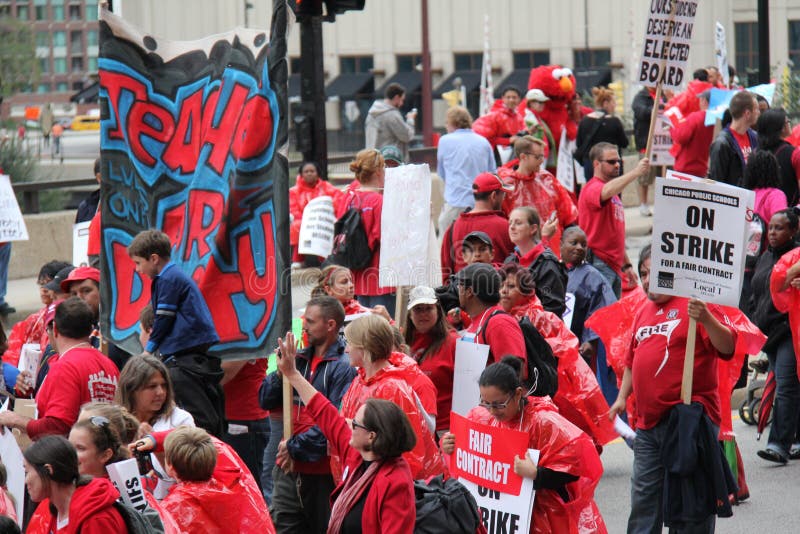 Chicago Teachers Strike 2012 Editorial Photo - Image of protest, fists ...
